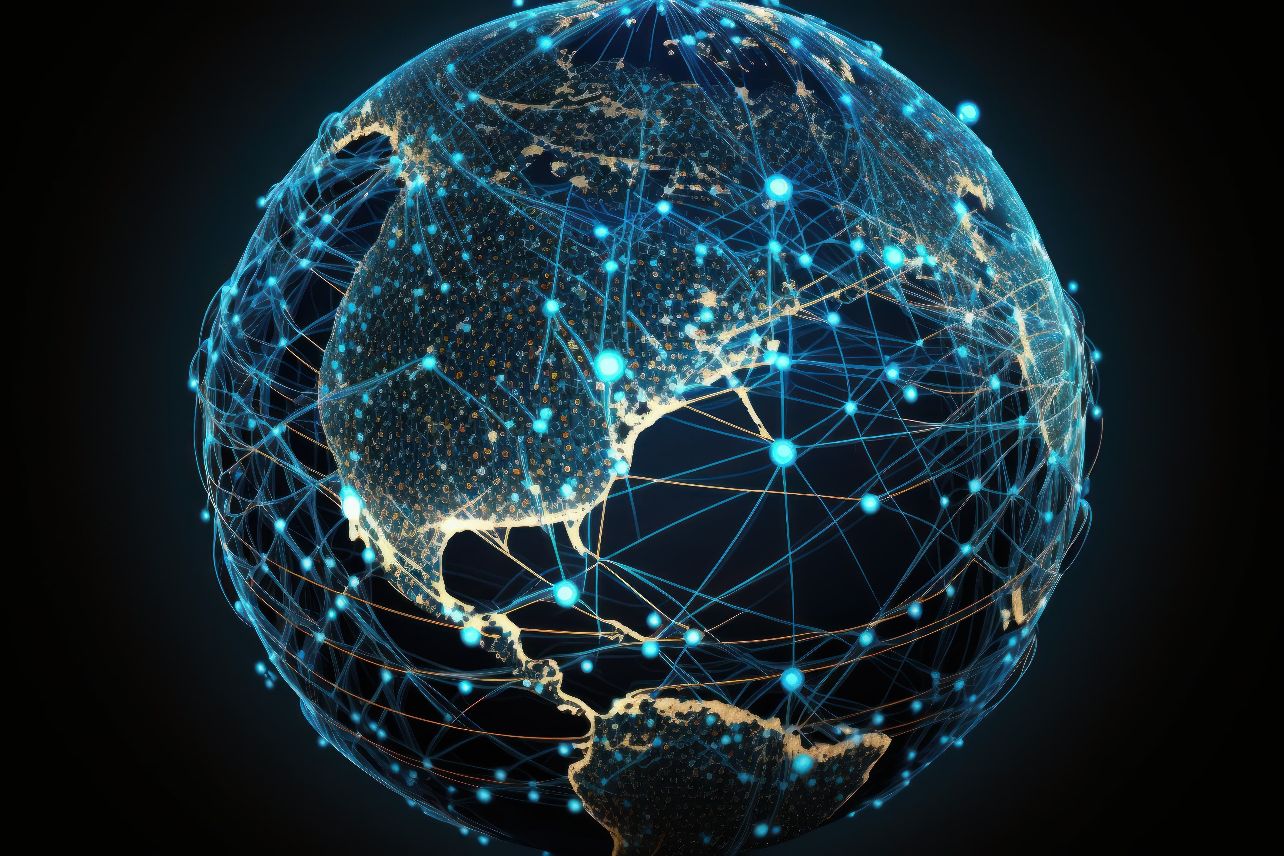 Image of the earth depicting 5G interconnectivity globally Image of the earth depicting 5G interconnectivity globally
